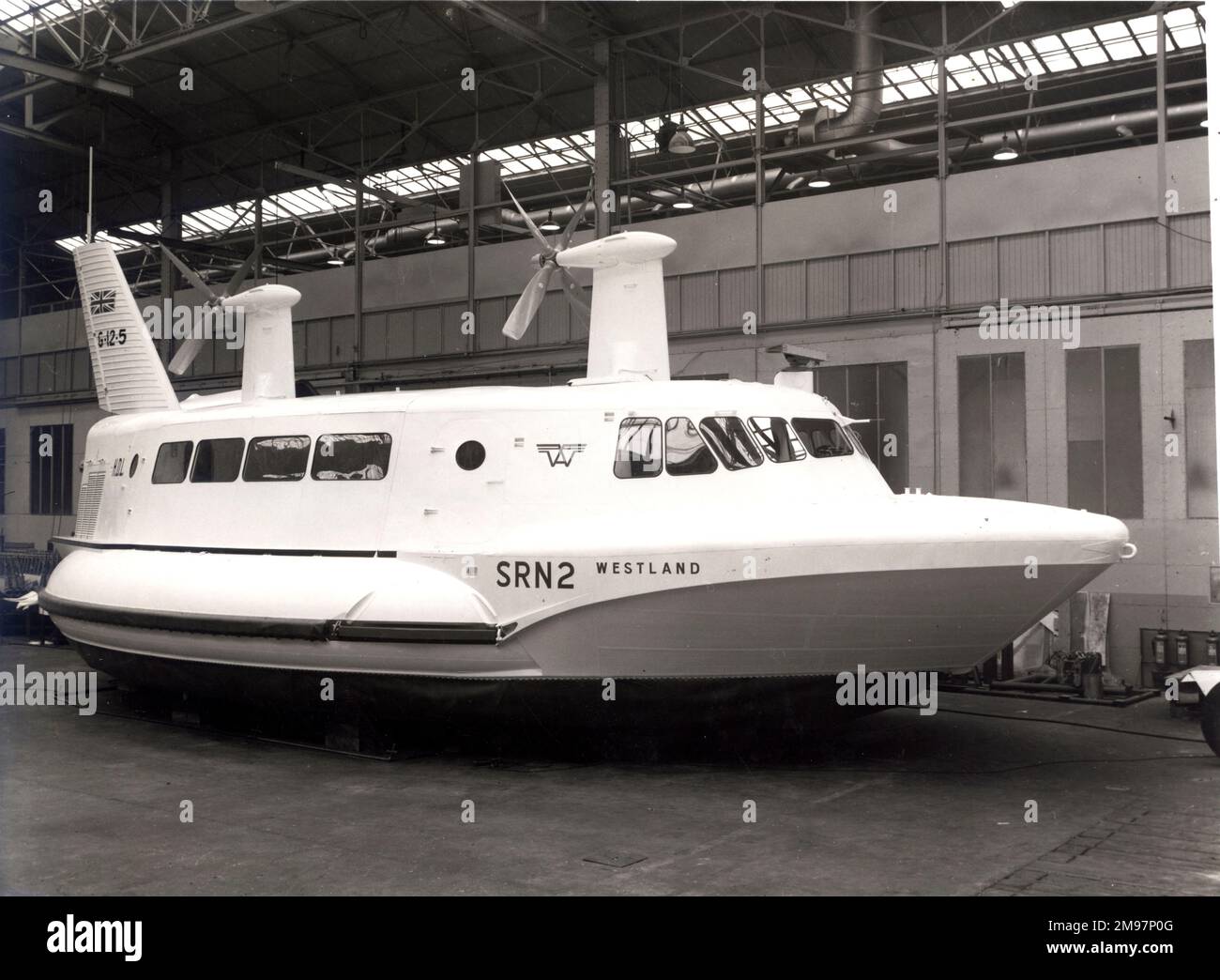 Westland SRN2 hovercraft, G-12-5, prior to initial engine runs, 29 ...