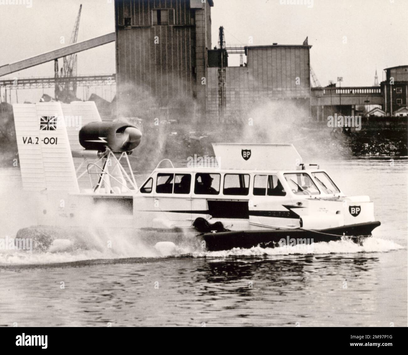Vickers VA-2 hovercraft, VA2-001, was demonstrated to Prince Bernhard ...