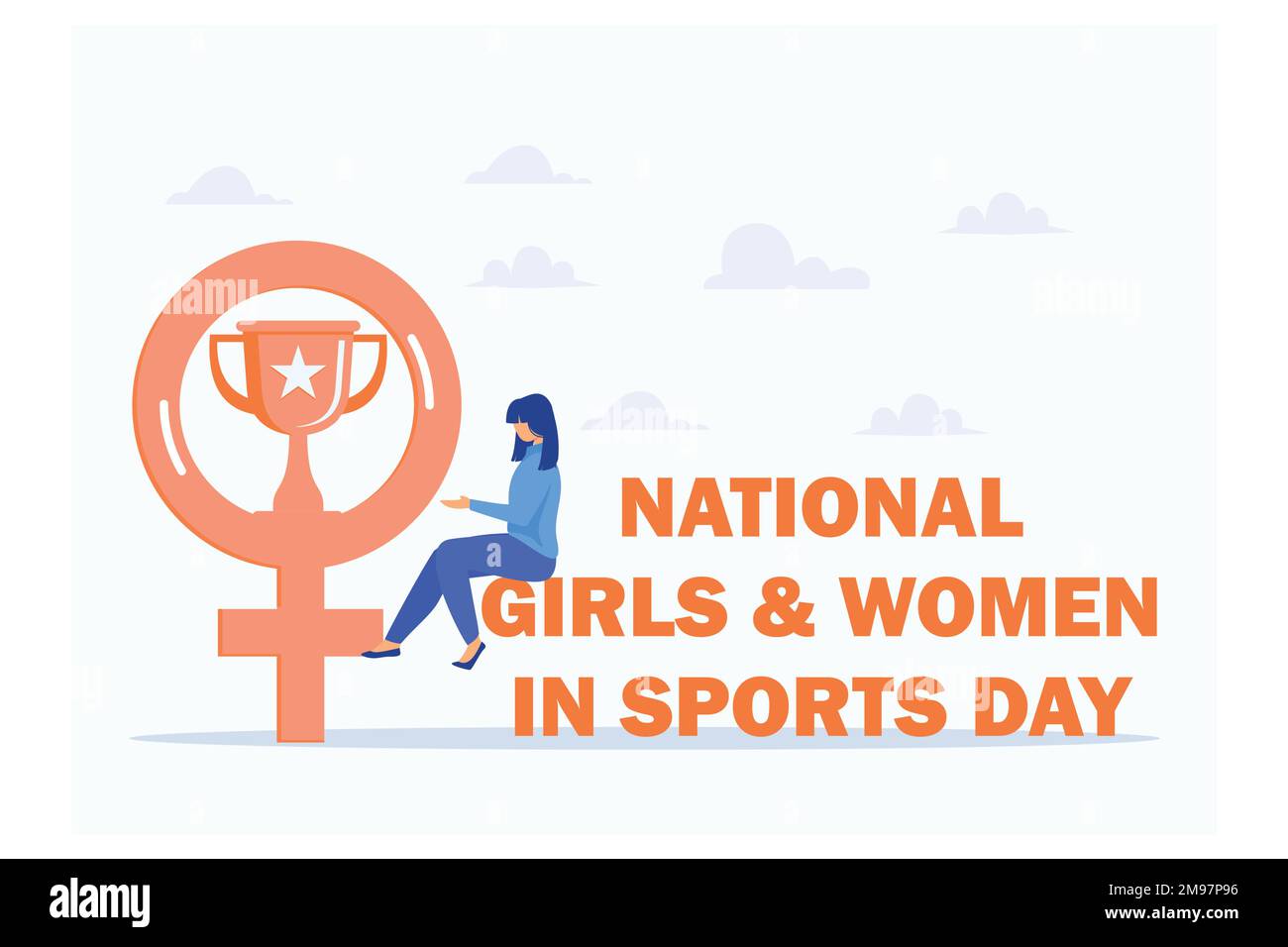 National Girls and Women in Sports Day. Holiday concept. Template for ...