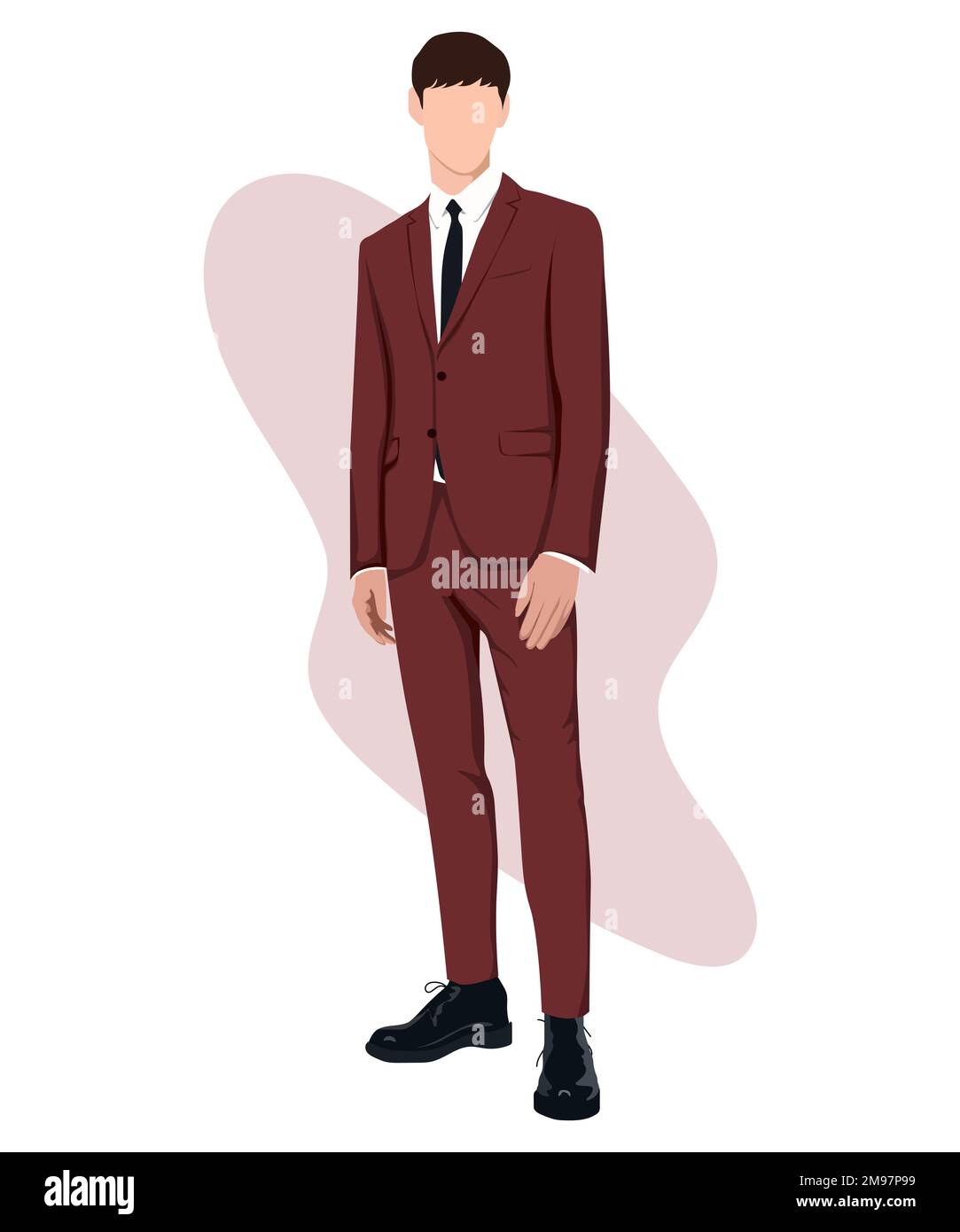 Stylish Male Businessman In A Business Suit On An Interesting Background Cartoon Male Characters