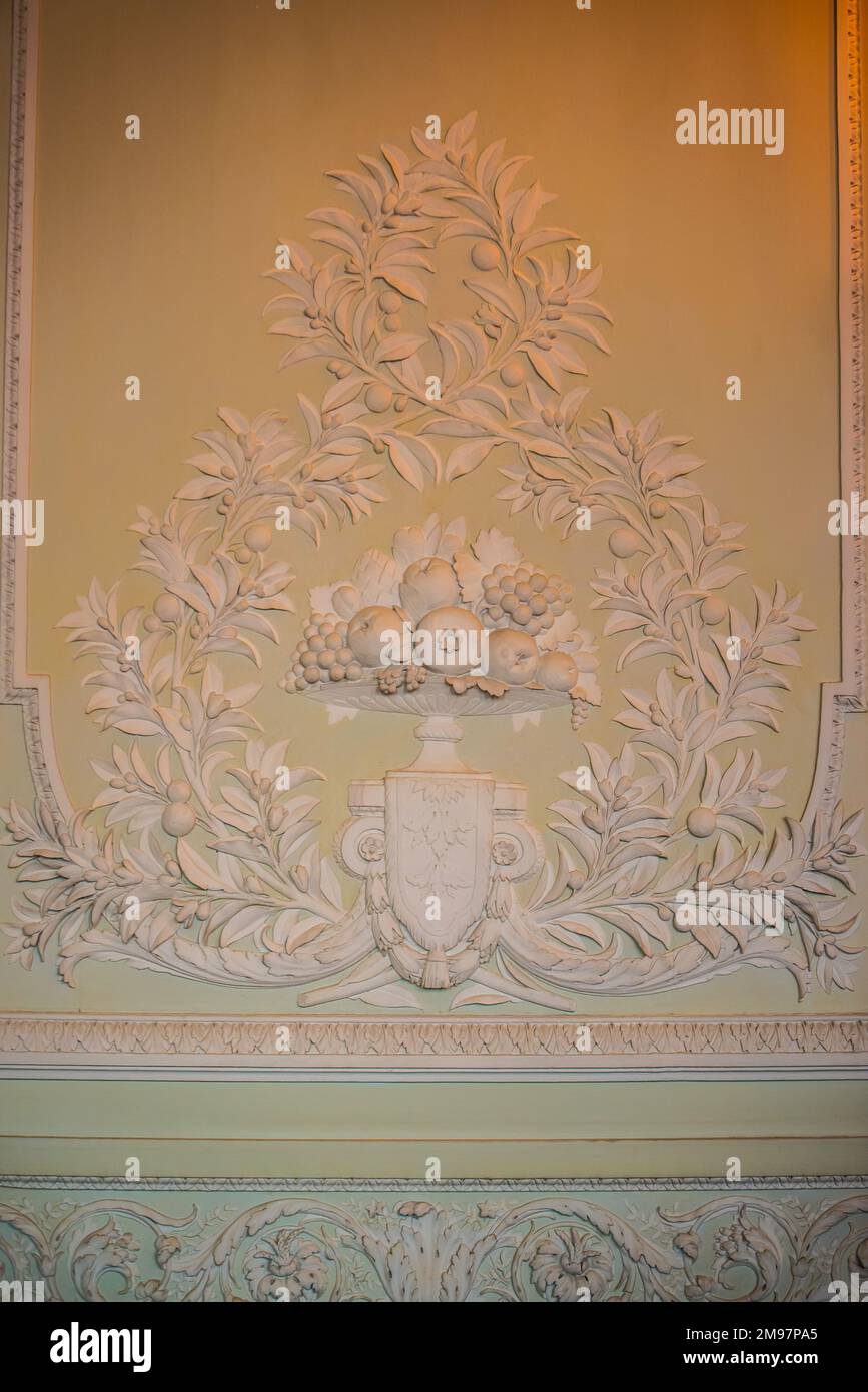 Versailles, France - Dec. 28 2022: The relief sculpture on the wall of ...
