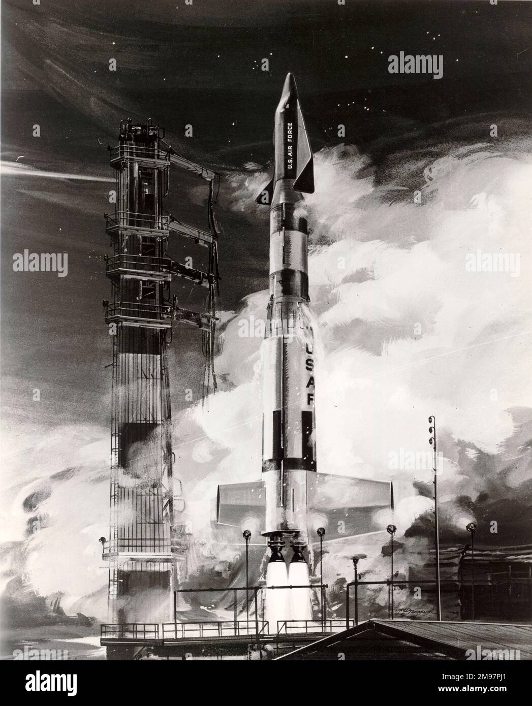 An artist’s impression of Dyna Soar during launch on a Titan ICBM. c ...