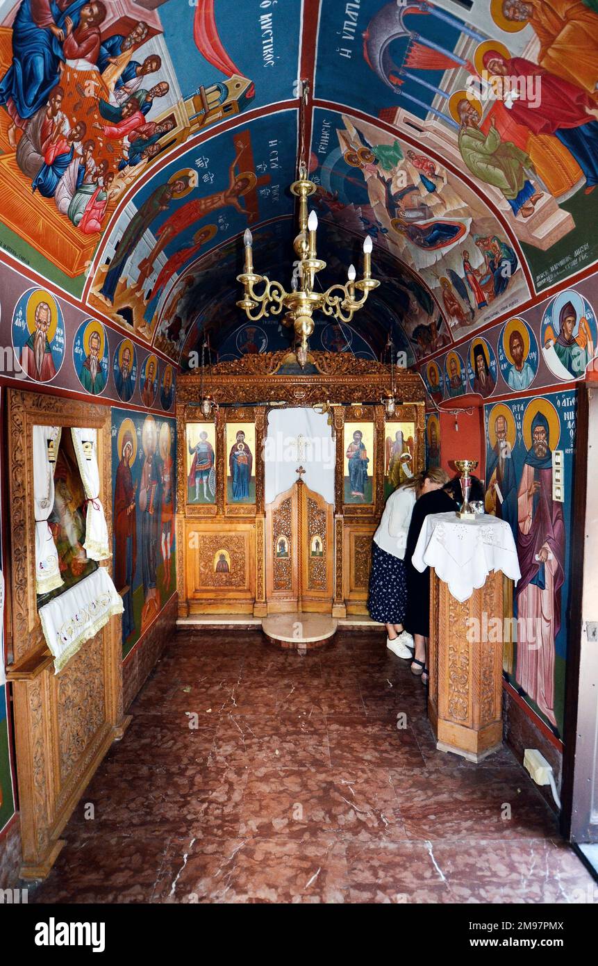 Greece, Crete, chapel with paintings in monastery of Saint George of ...