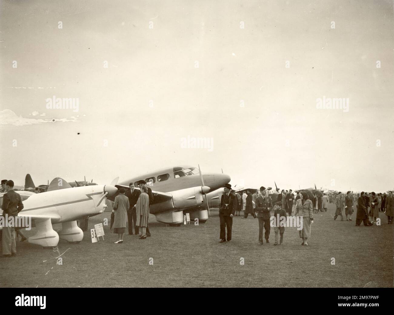 Percival E2 Mew Gull, G-AFAA (foreground) and Percival Q6 at an RAeS ...