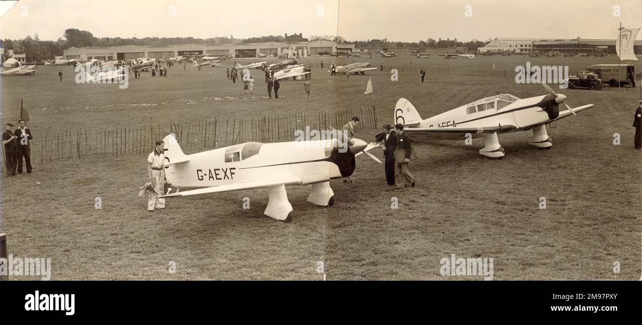 Percival E2 Mew Gull, G-AEXF, with Percival Vega Gull, G-AFEA Stock ...