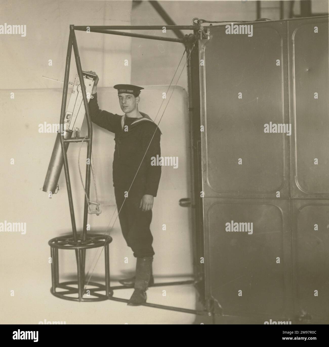 The rear Maxim gun position on the gondola of Naval Airship No3, Astra ...