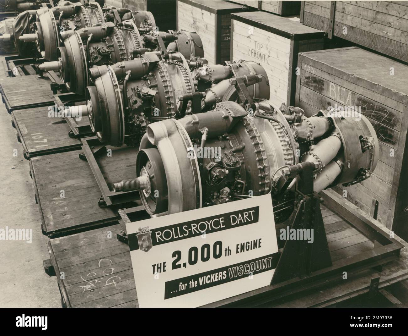 The 2,000th Rolls-Royce RB53 Dart turboprop for the Vickers Viscount ...