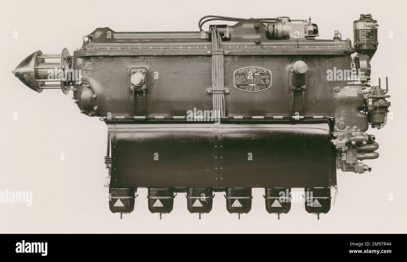 de Havilland Gipsy Six six-cylinder, air-cooled inverted inline of ...