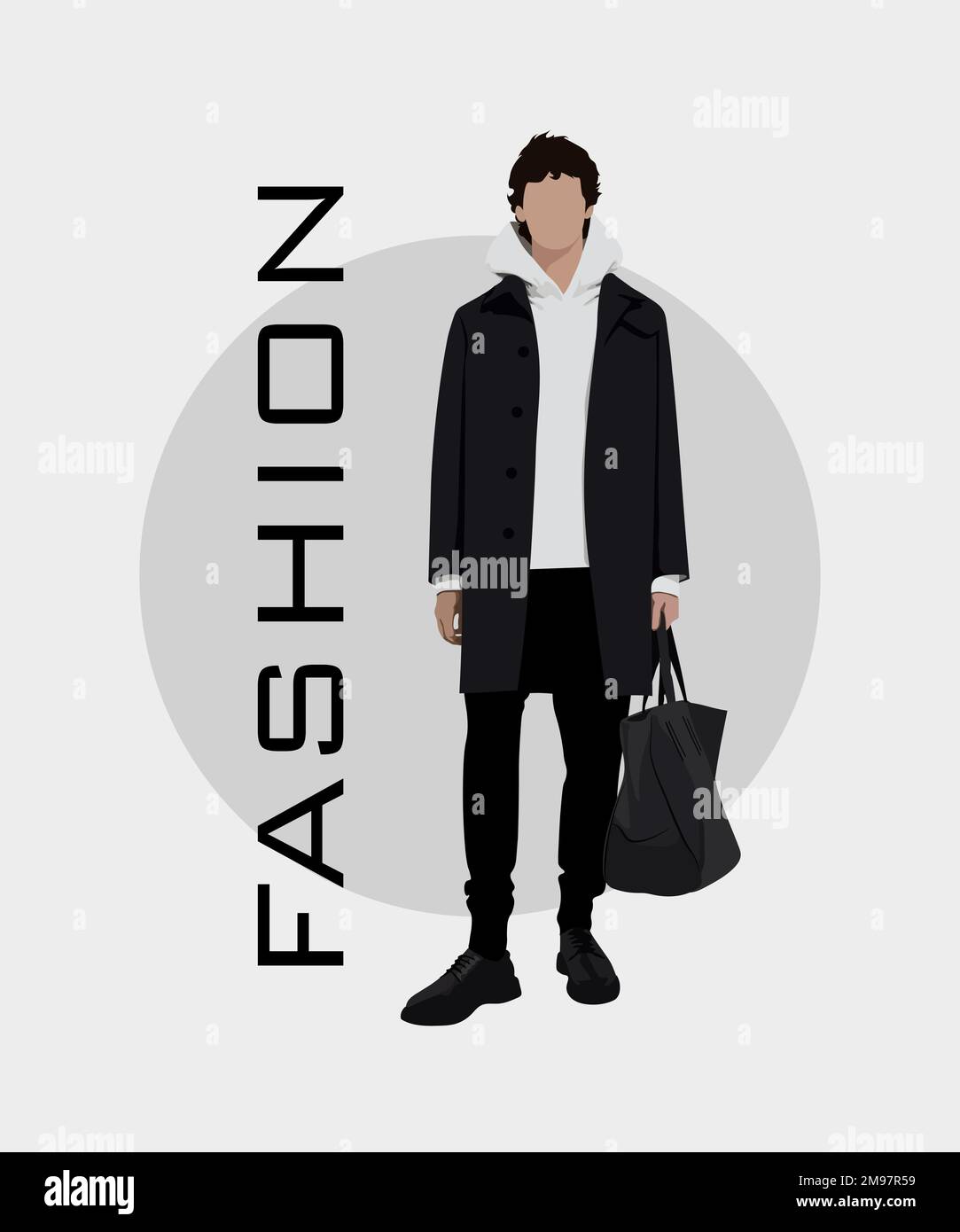 Stylish man in a flat style on an interesting and stylish background ...