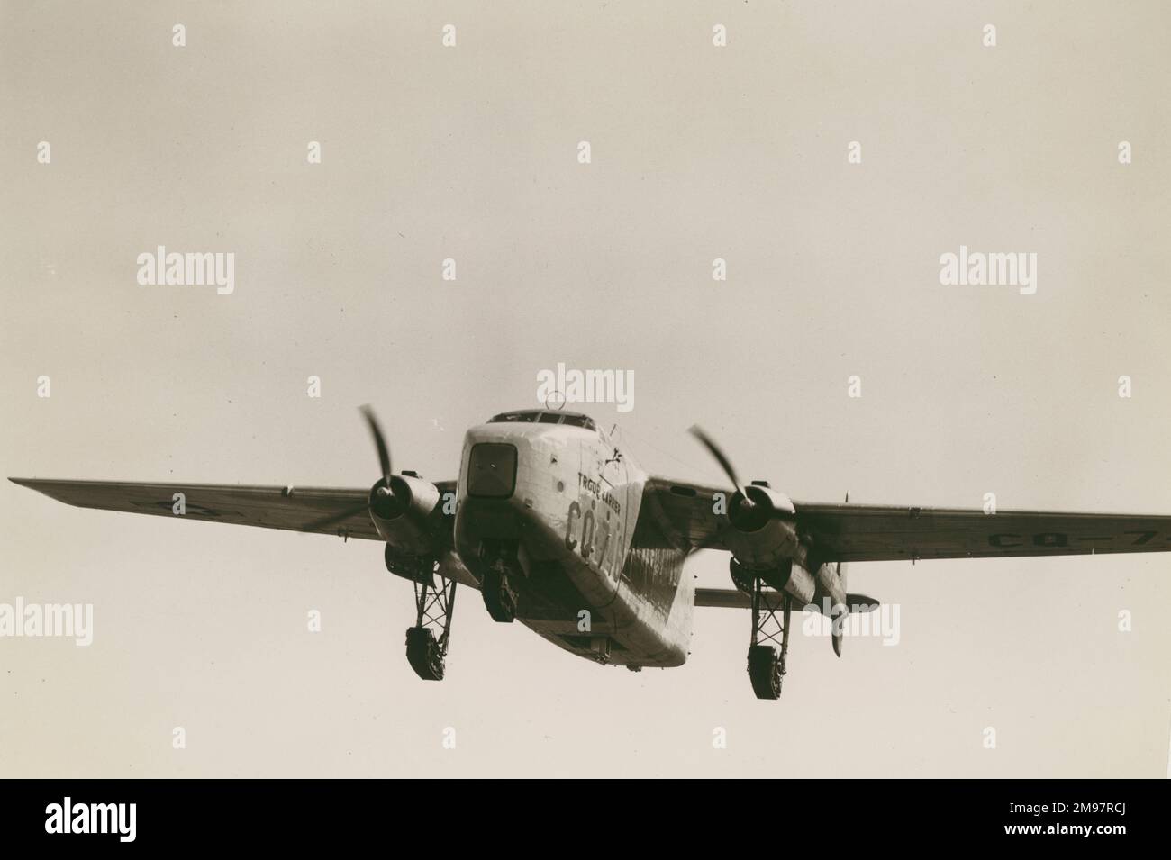 Fairchild EC-82A Packet, 45-57746, fitted with track-gear landing gear ...