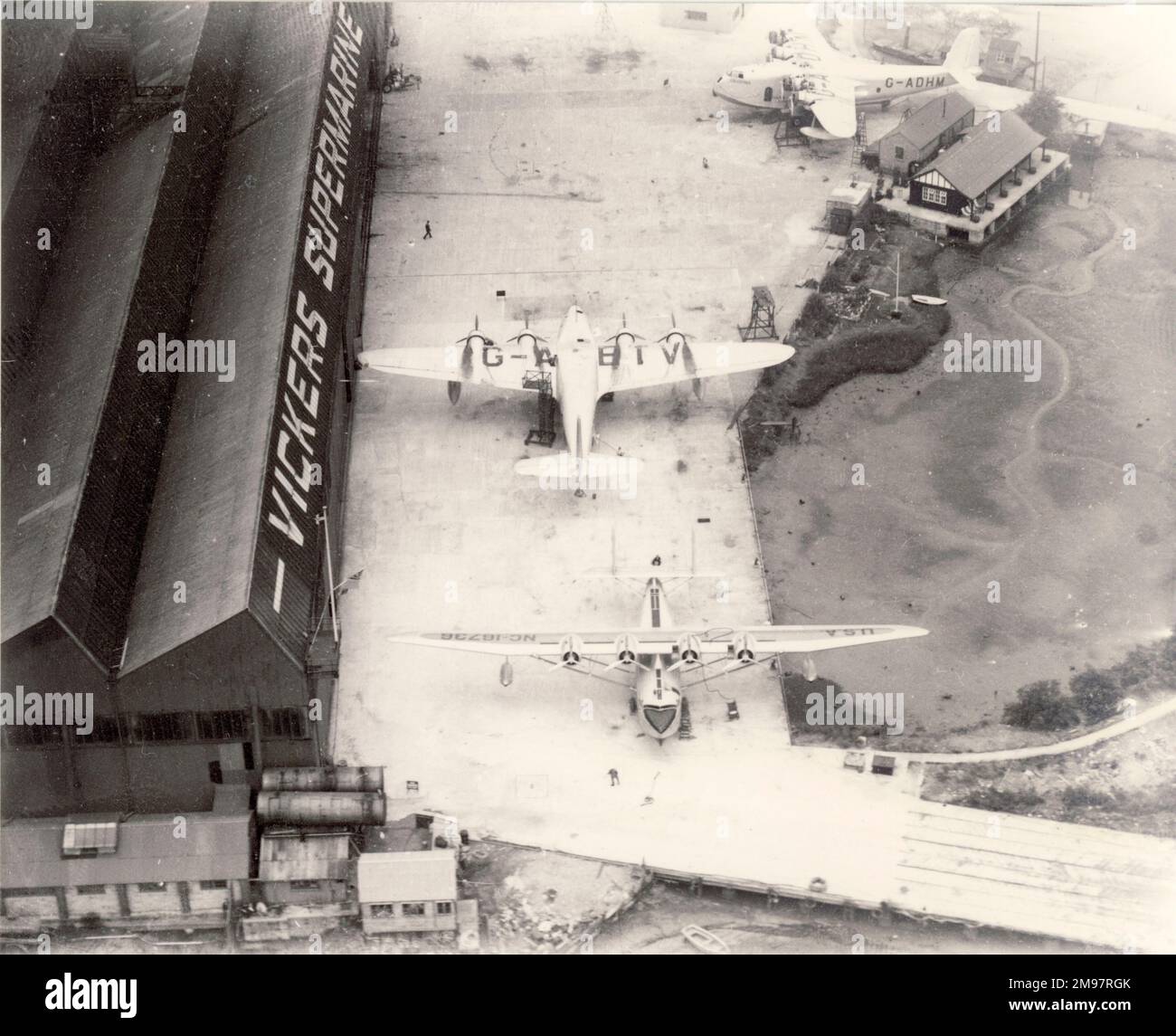 Two Short S23 Empire flying boats, G-AETV Coriolanus and G-ADHM ...