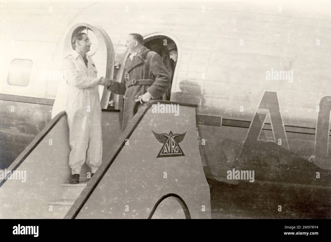 S.A. ‘Bill’ Thorn, left, and Roy Chadwick possibly alongside Avro Tudor ...