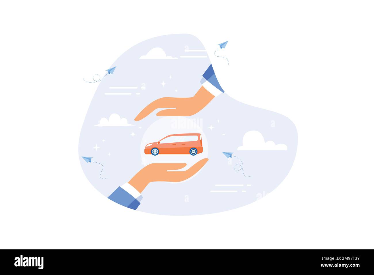 Car insurance or automobile protection, vehicle safety guard or ...