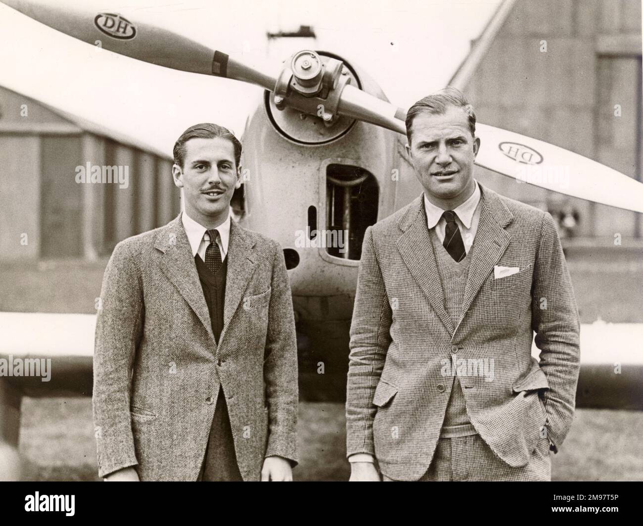 C.W.A. Scott, right, and his co-pilot Giles Guthrie in front of their ...