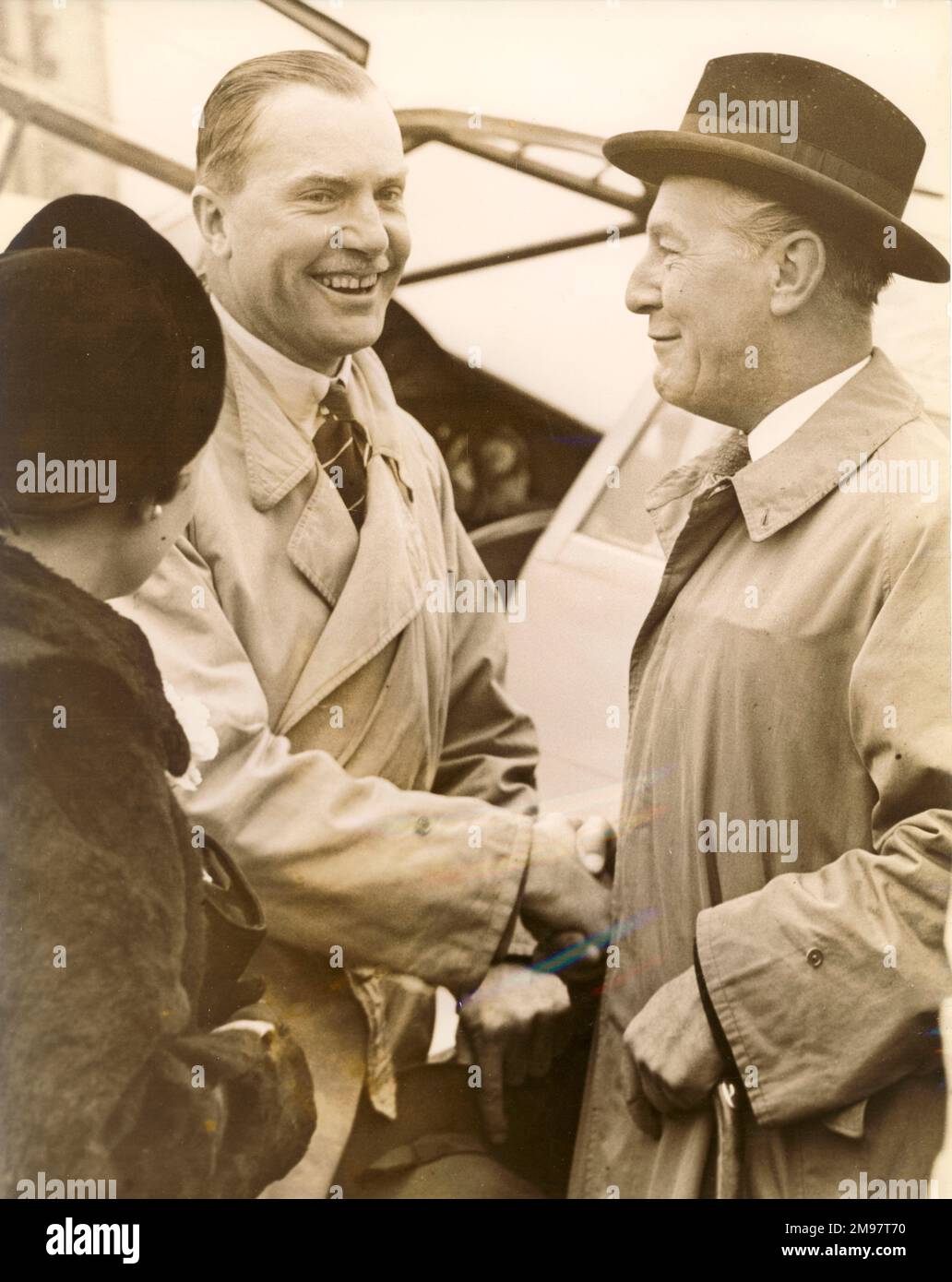 Sir Connop Guthrie, right, owner of the winning aircraft, and C.W.A ...
