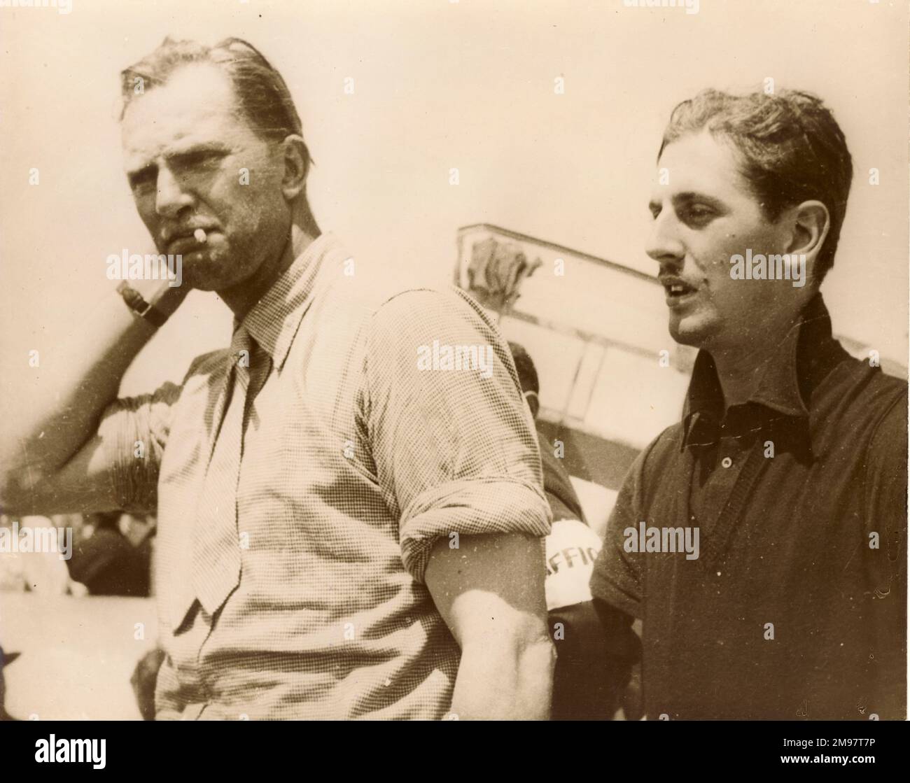 C.W.A. Scott, left, and his co-pilot Giles Guthrie at Rand Airport ...