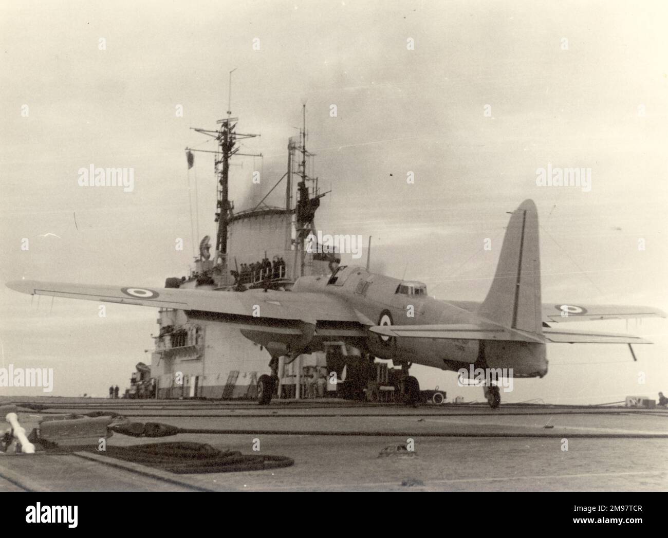 Short Sturgeon TT2 aboard an aircraft carrier Stock Photo - Alamy