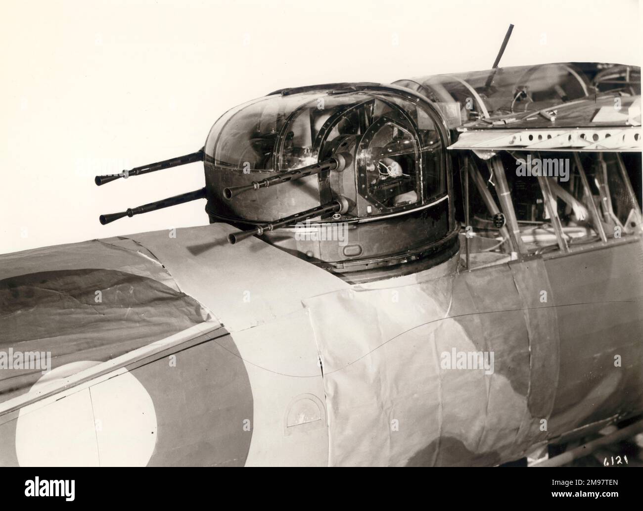 A mock-up of a Boulton Paul Type A Mk3 four-gun turret fitted ...