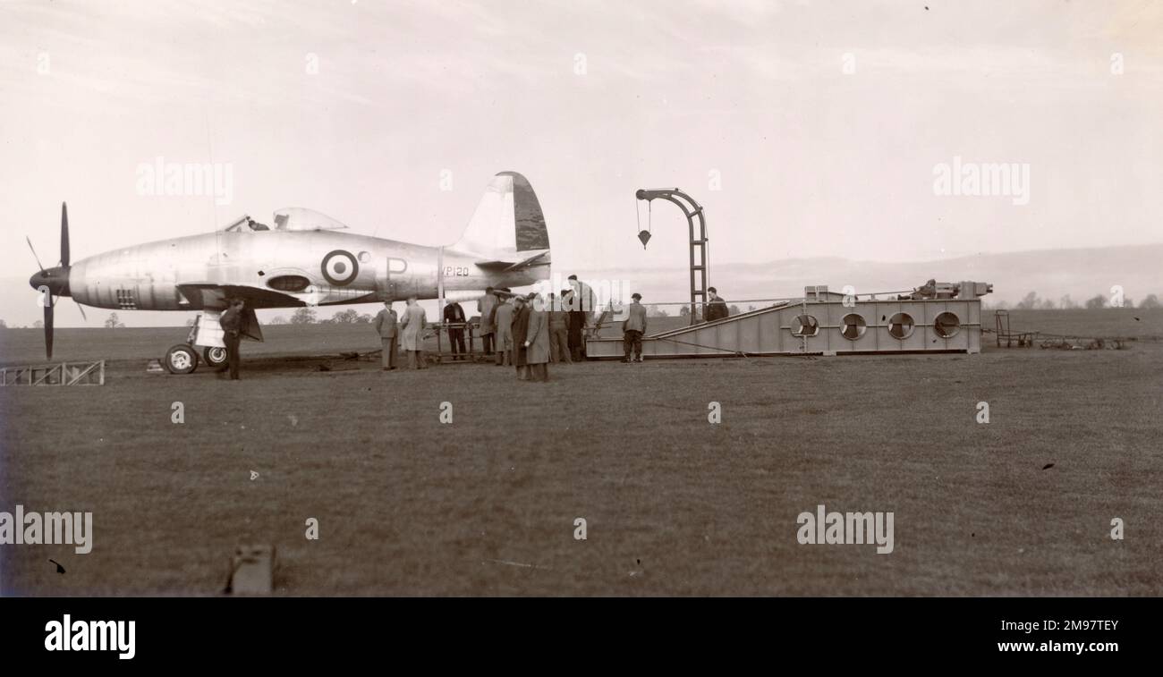 Rolls-Royce Clyde powered prototype Westland Wyvern TF2, VP120, during ...