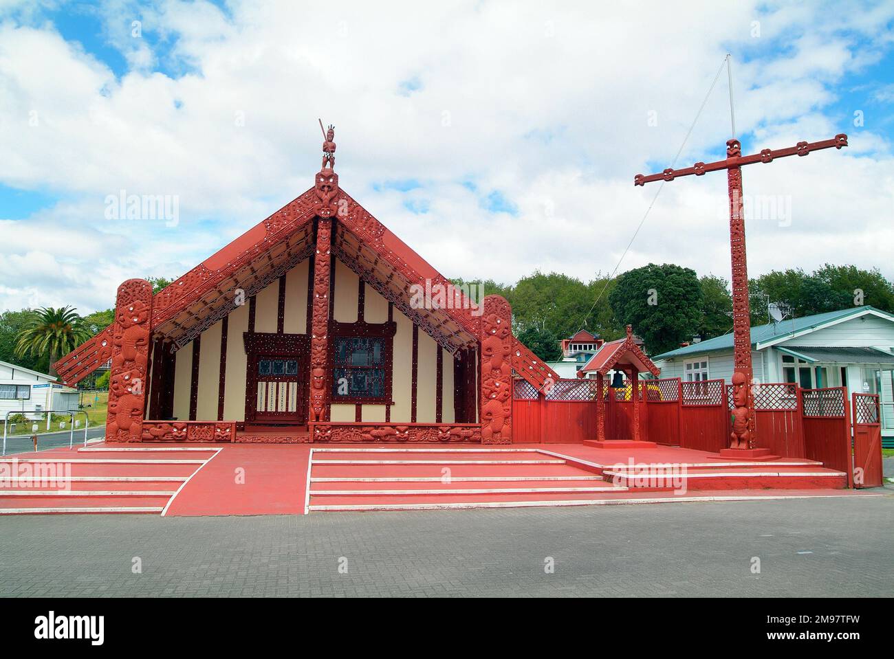 Rotorua, New Zealand, March 12, 2005: Maori community house for ...