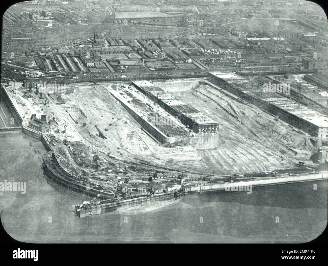 Aerial view of Gladstone Dock, Bootle Stock Photo - Alamy