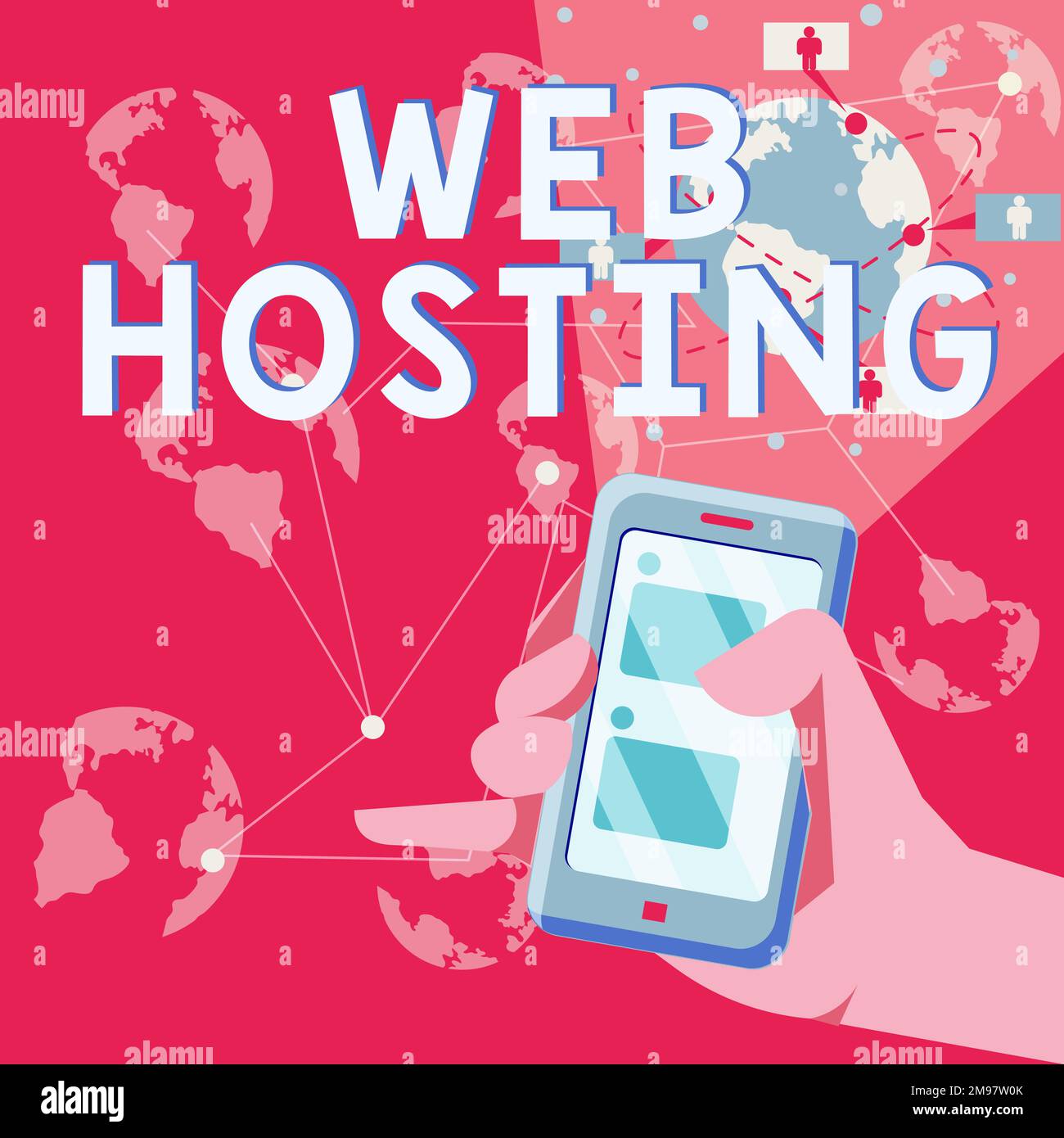 Text sign showing Web Hosting. Business concept The activity of ...