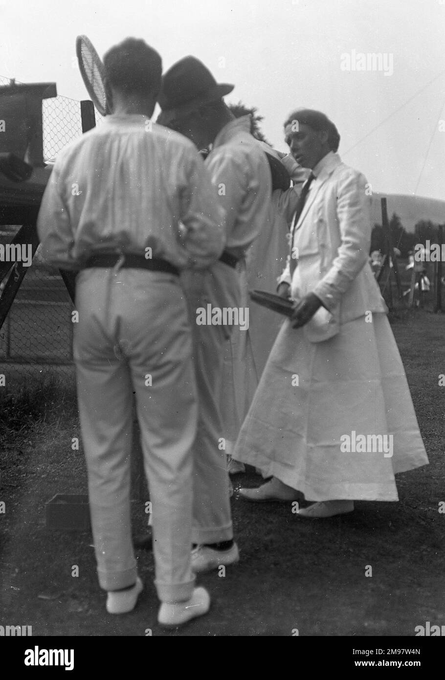 Tennis players at Beech Grove Tennis Club, Moffat, site of the South ...