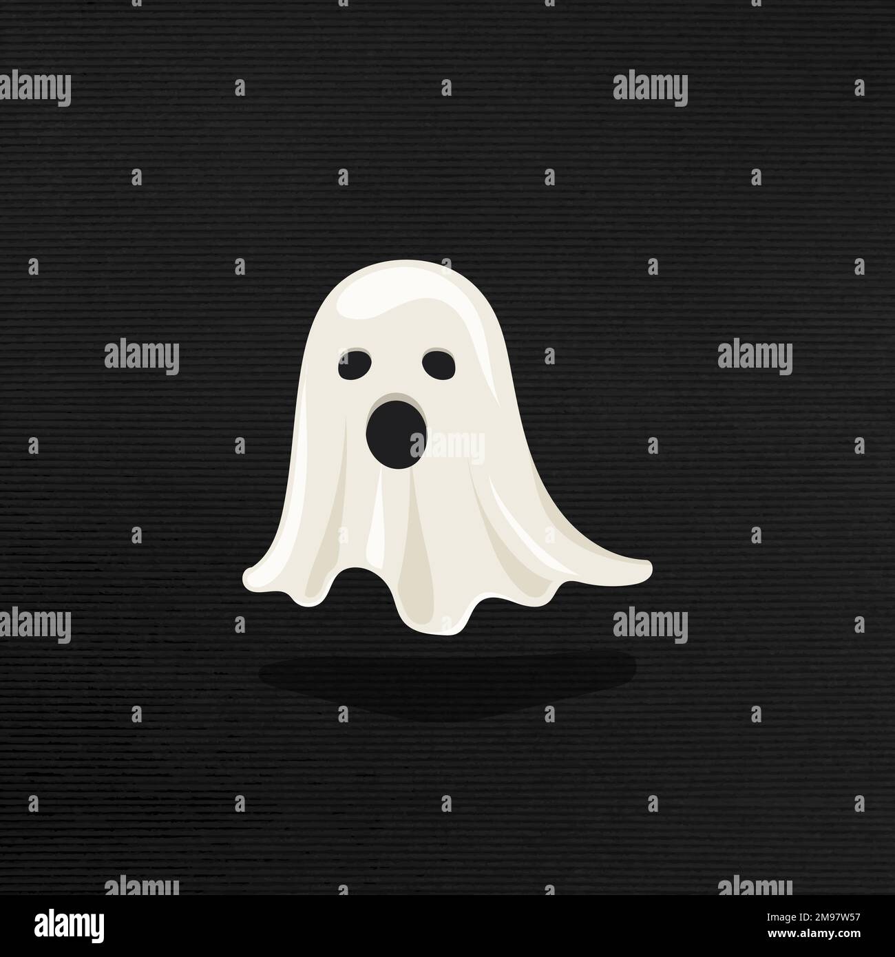 Cute white ghost element on a black background vector Stock Vector ...