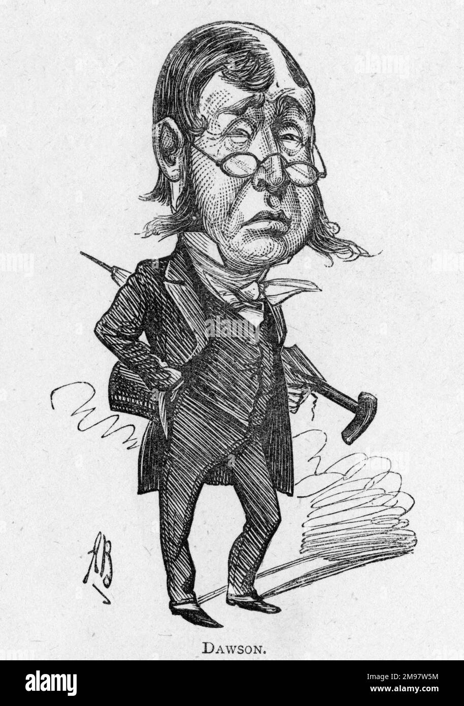 Caricature of the actor Alfred Maltby, in the role of Mr Dawson in the ...