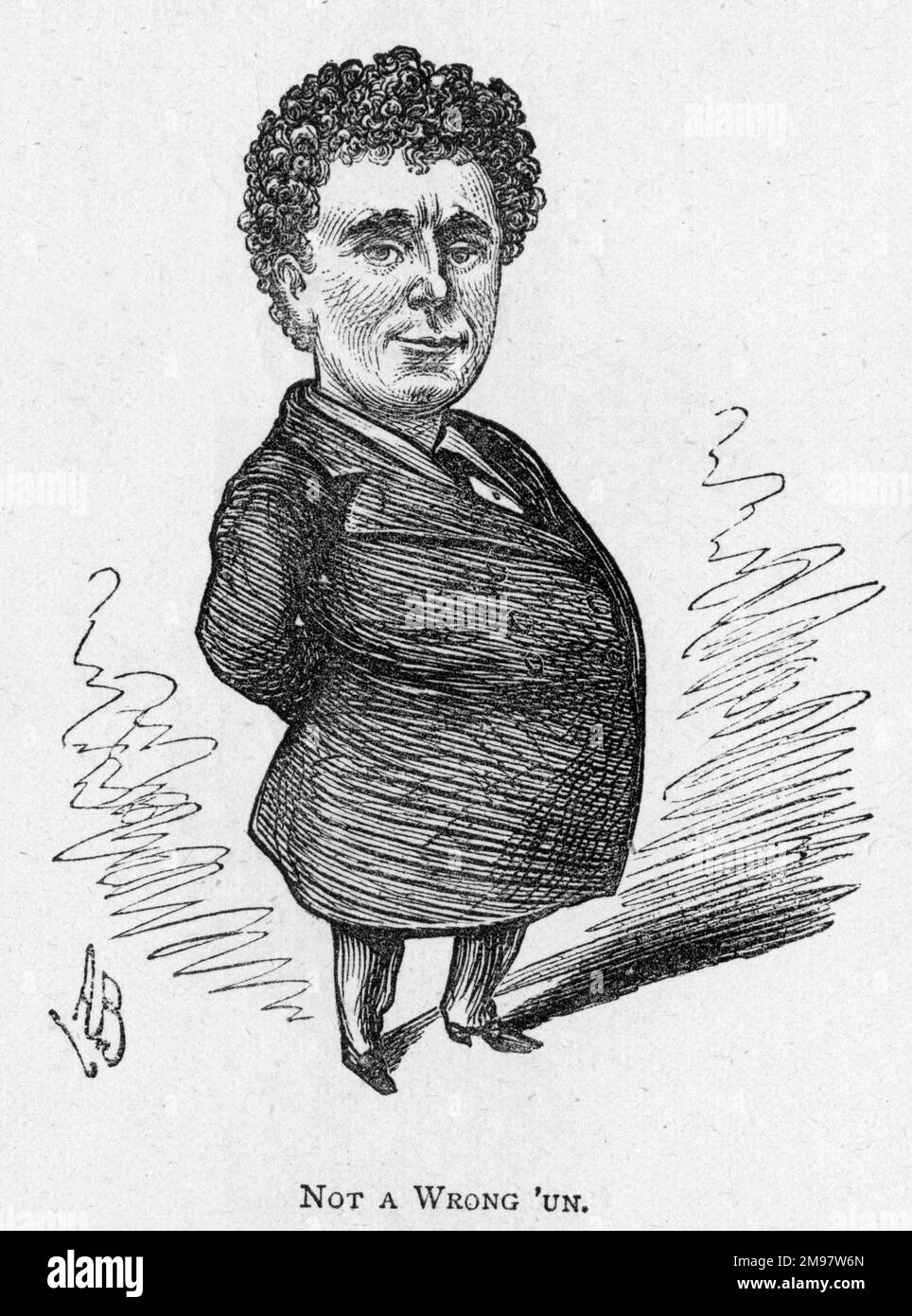 Cartoon of the English comic actor Edward Edward Corrie Burns Righton ...