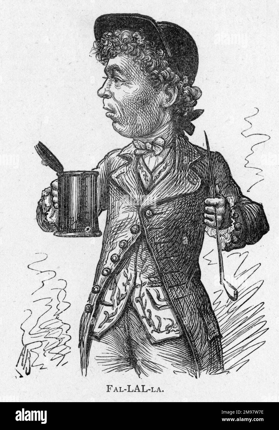 Cartoon of the British comic actor Lionel Brough (1836-1909) -- Fal-LAL ...