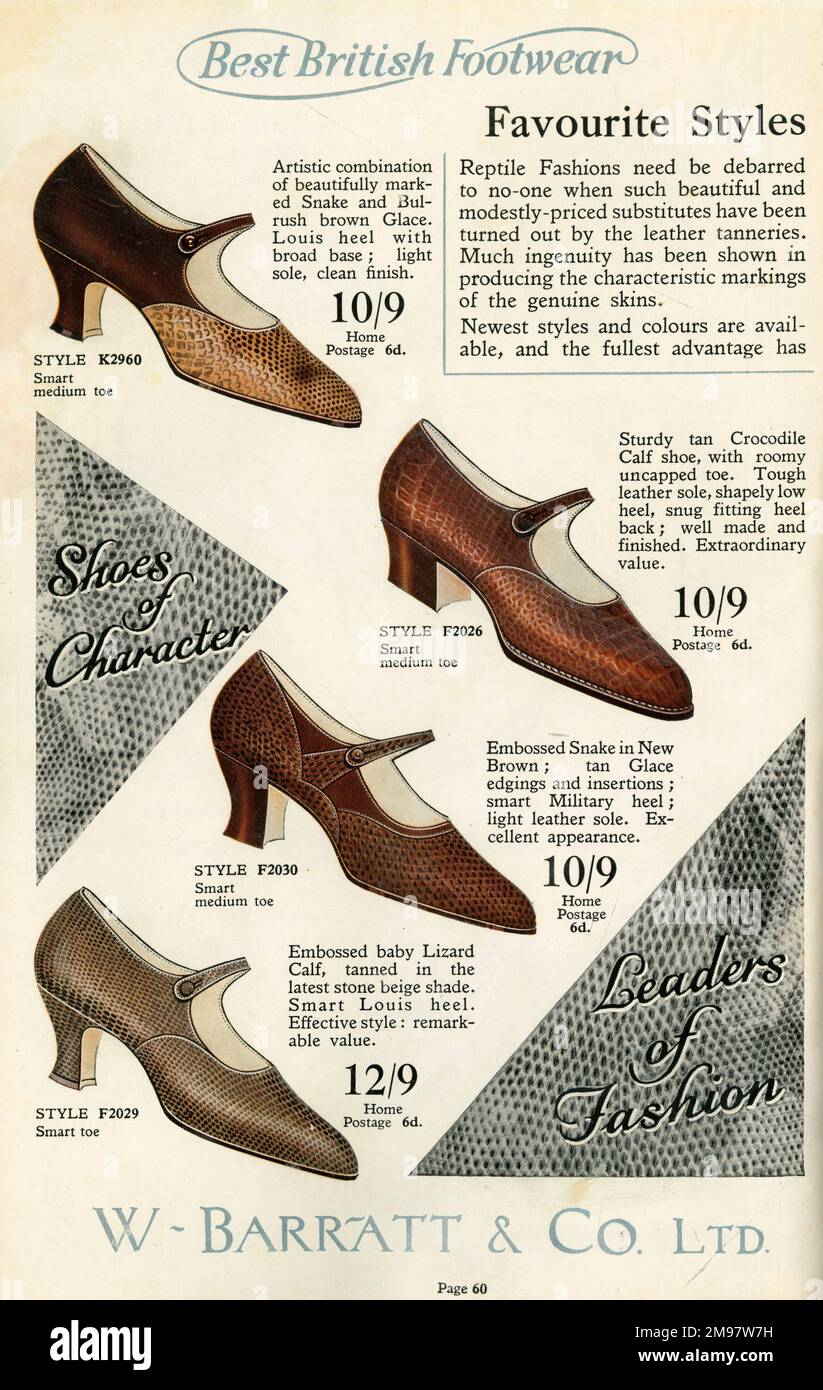 W Barratt & Co Ltd shoe catalogue, shoes Stock Photo - Alamy