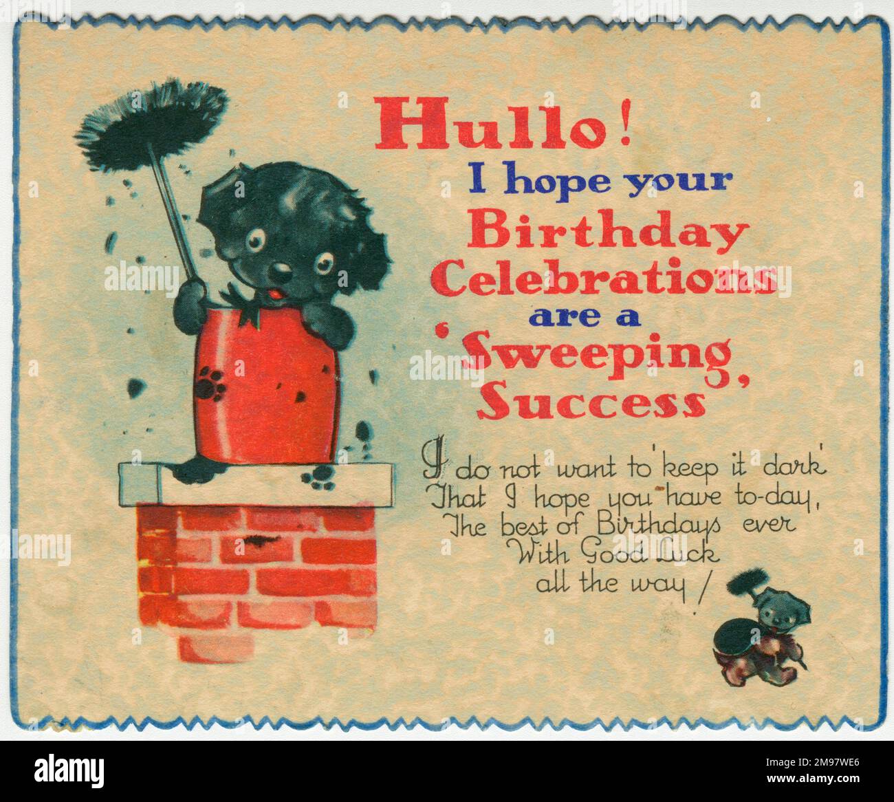 Birthday card, Chimney Sweep Dog Stock Photo - Alamy