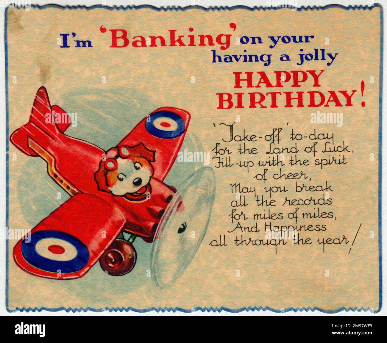 Birthday card, RAF flying dog pilot Stock Photo - Alamy