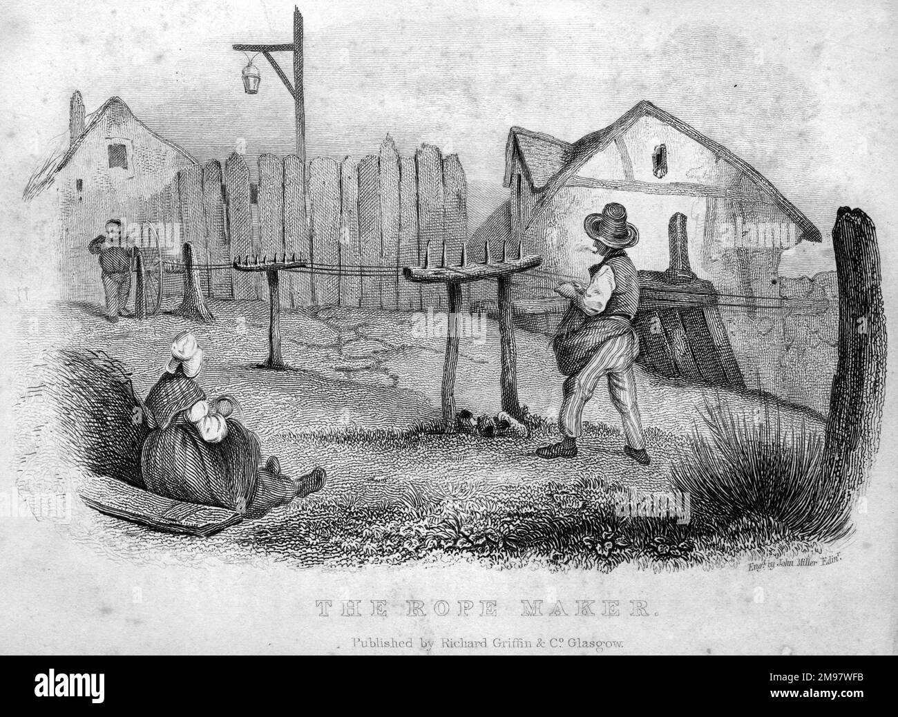 Book of Trades, The Rope Maker Stock Photo - Alamy