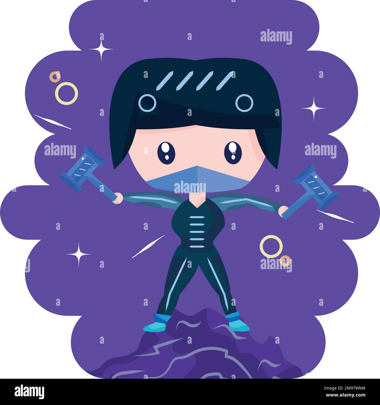 Isolated Cute Female Superhero Cartoon Character Vector Stock Vector Image And Art Alamy