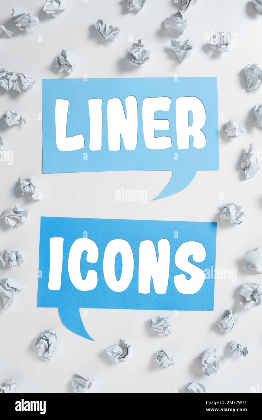 Text caption presenting Liner Icons. Concept meaning use to improve ...