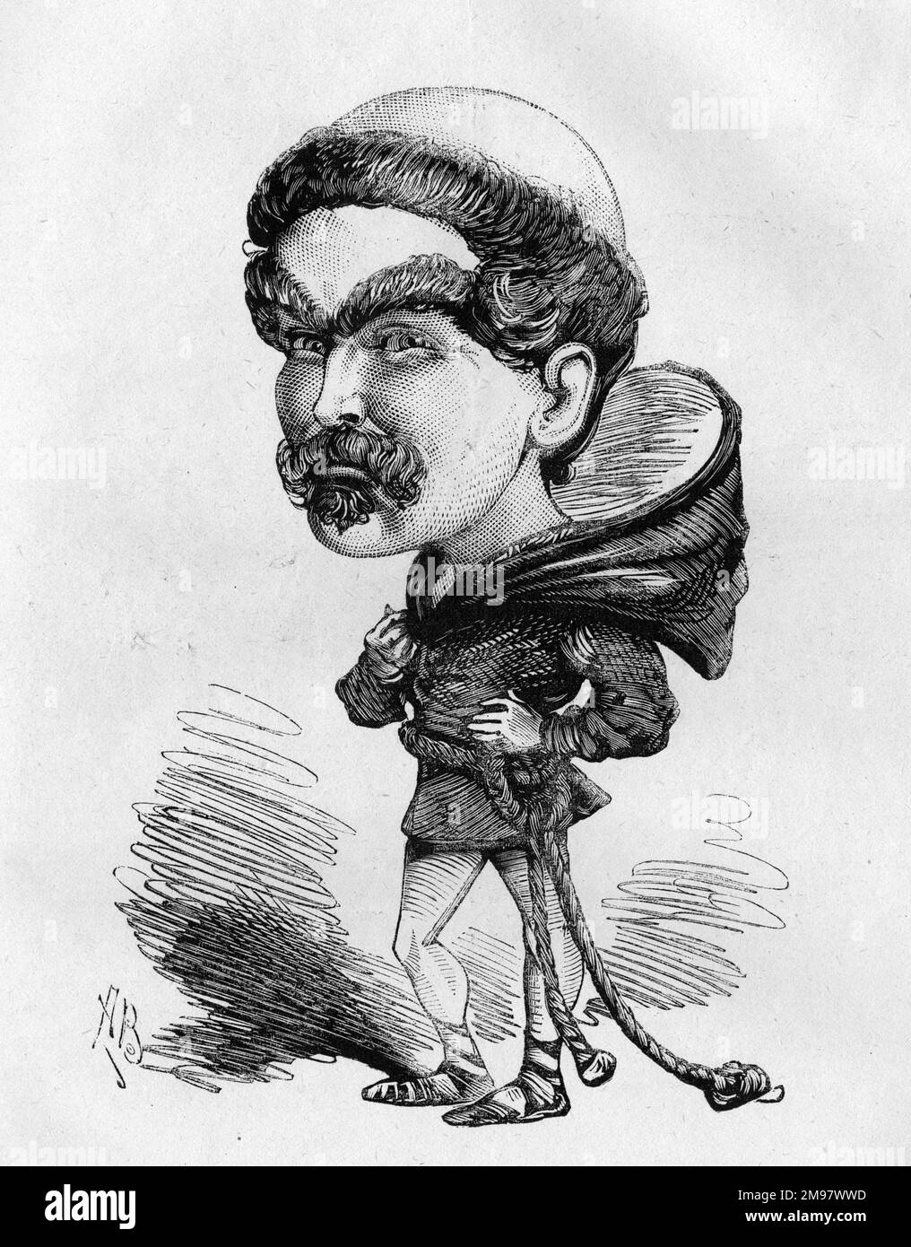 Cartoon of Gilbert Hastings MacDermott (1845-1901), English music hall ...