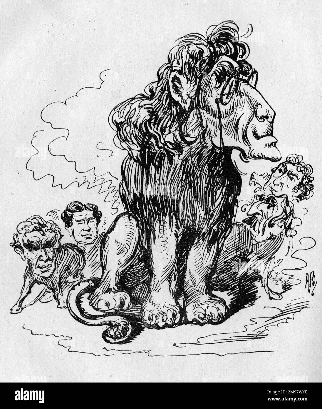 Cartoon, Henry Irving (1838-1905), English actor -- The Lyceum Lion ...