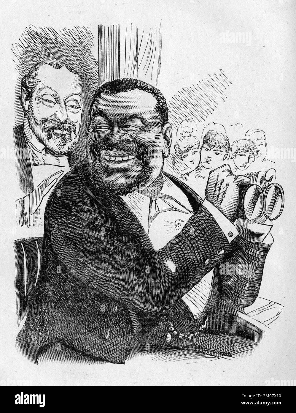 Cartoon of Cetewayo (Cetshwayo kaMpande, 1826-1884), Zulu king, in the ...