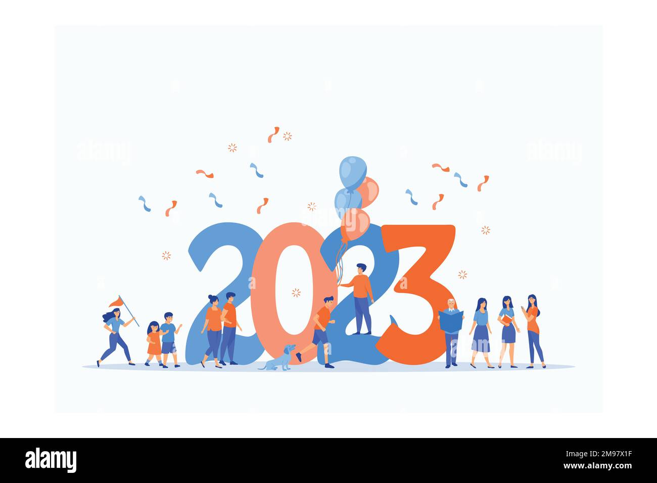 2023 New year with New normal lifestyle ideas concept. People wearing ...