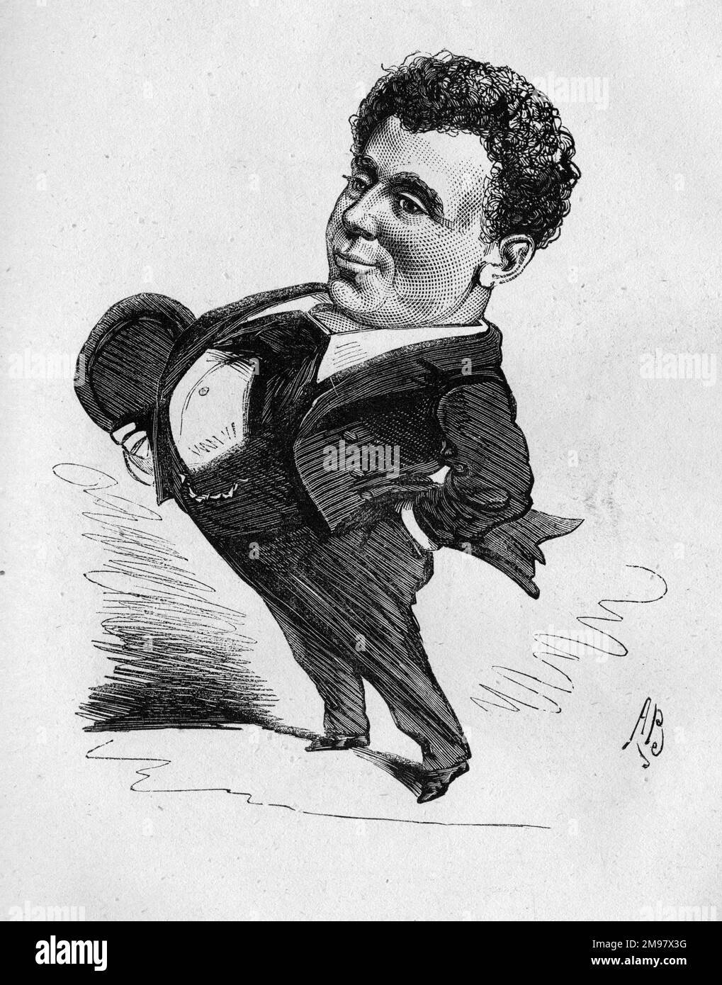 Cartoon of the English comic actor Edward Edward Corrie Burns Righton ...