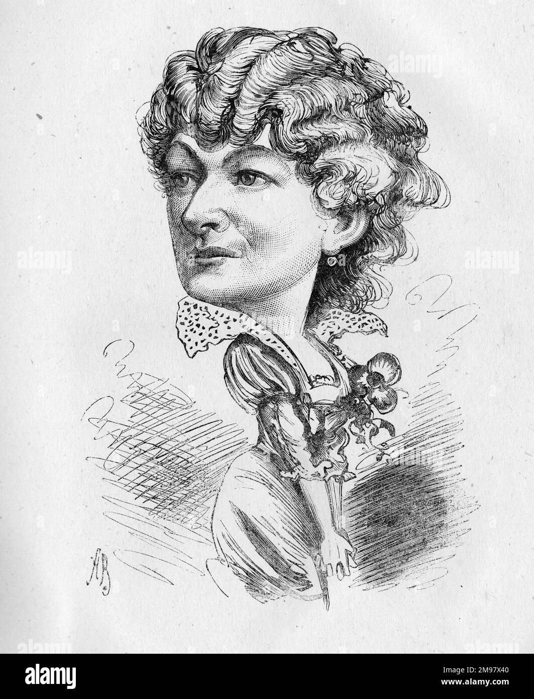 Cartoon of the Polish-born actress Madame Helena Modjeska (1840-1909 ...