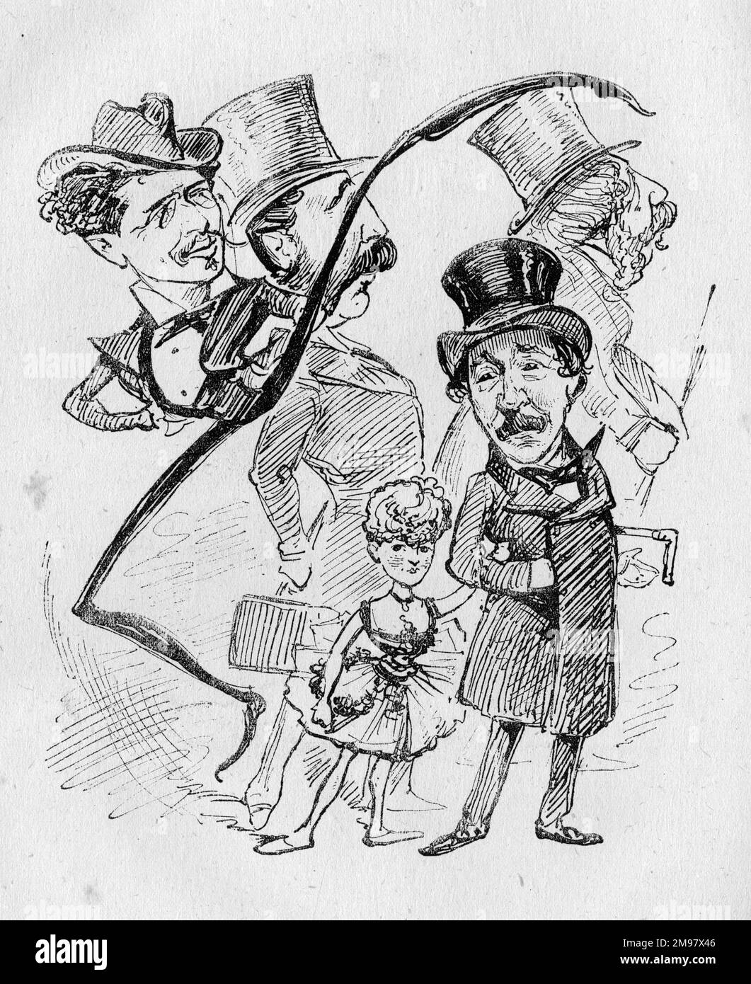 Cartoon, Actors from Drury Lane Theatre changing allegiance. They were ...