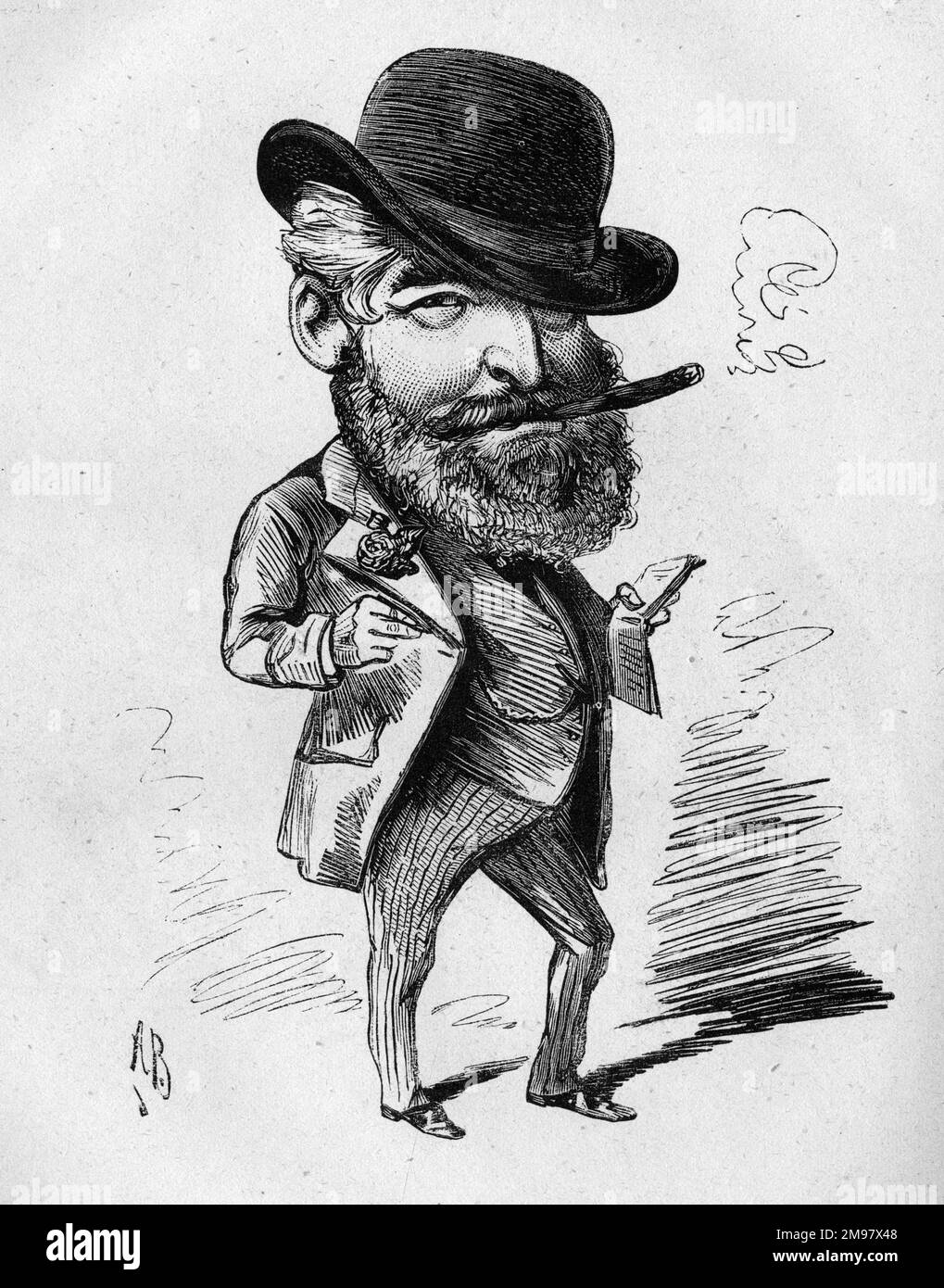 Cartoon of Sir John Dugdale Astley, 3rd Baronet (1828-1894), English ...