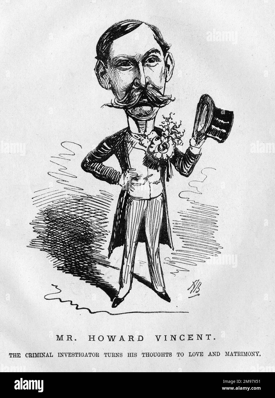Cartoon of Howard Vincent, Director of the CID, Metropolitan Police ...
