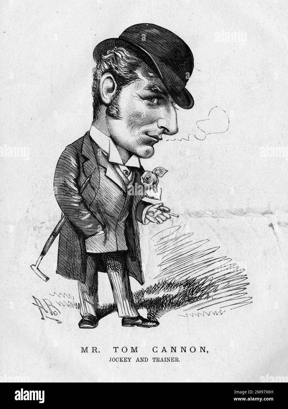 Cartoon, Tom Cannon (1846-1917), British flat racing jockey and trainer ...