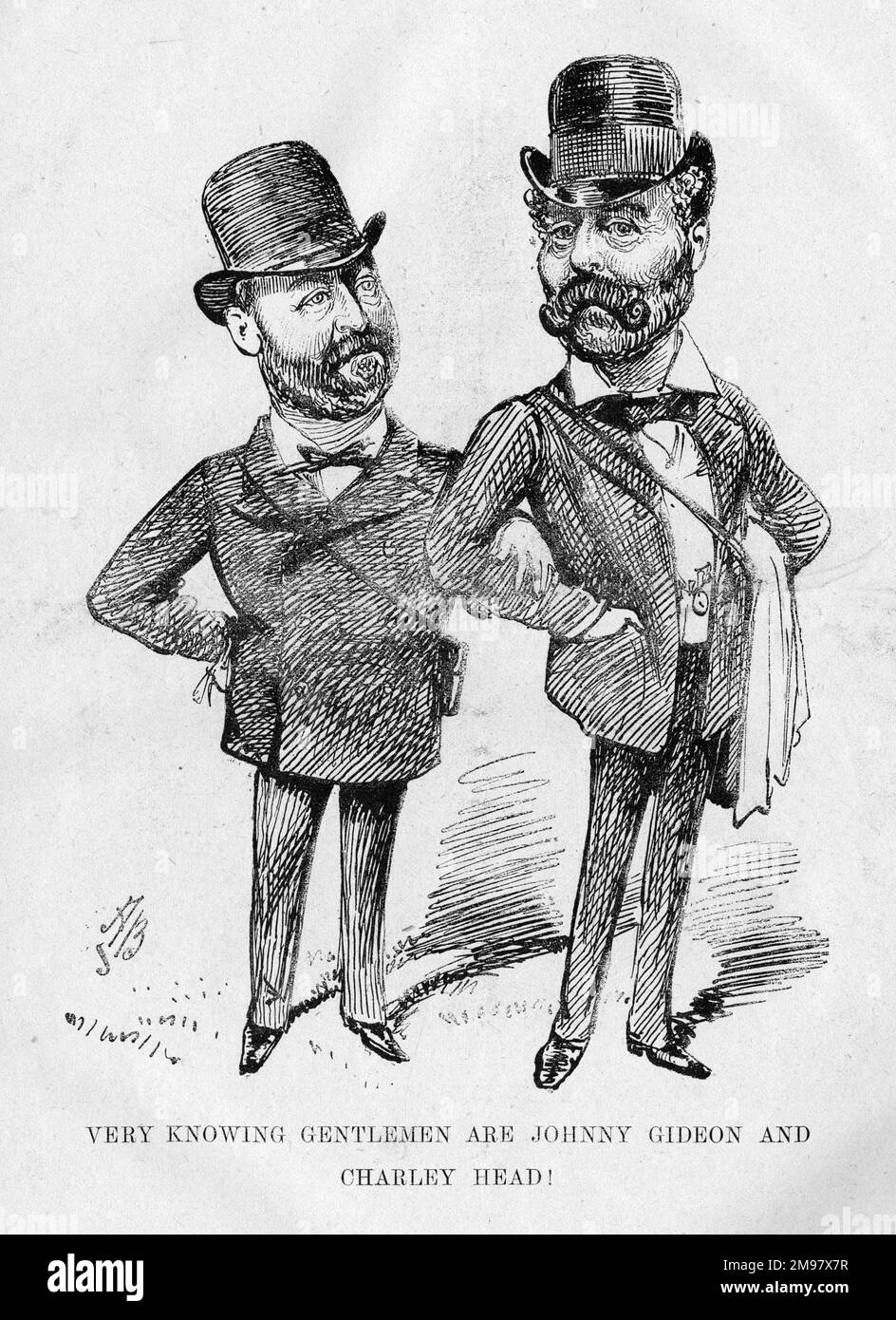 Cartoon of Johnny Gideon (aka E Manuel), playwright, and Charley Head ...