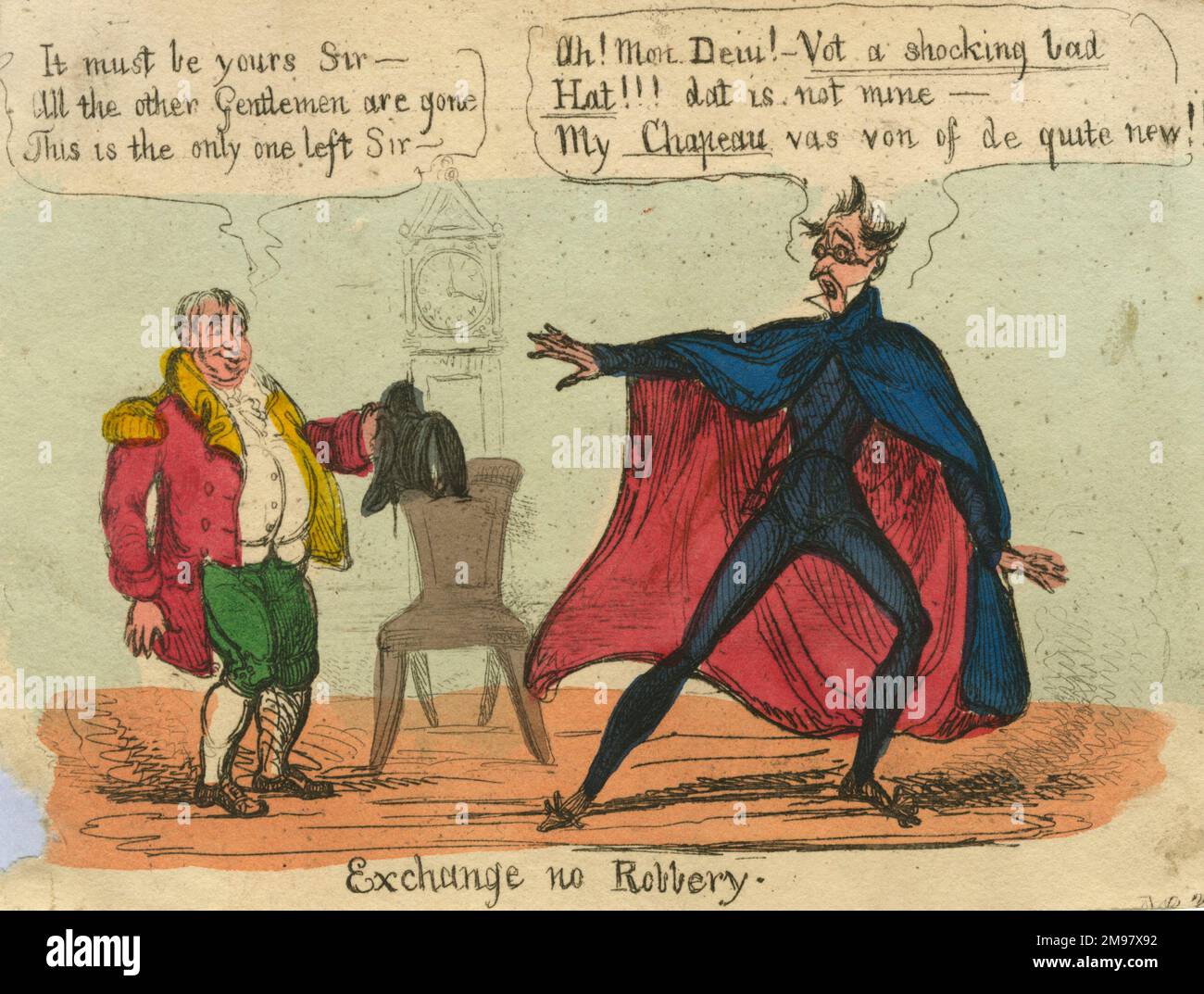 Cartoon, Exchange No Robbery -- a man is shocked to be offered a ...