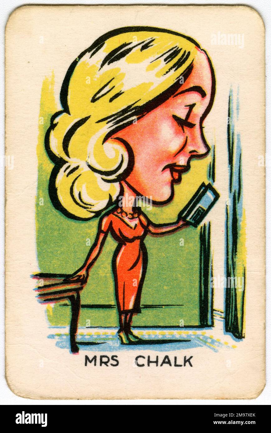 Happy Familes Playing Cards - Mrs Chalk Stock Photo - Alamy